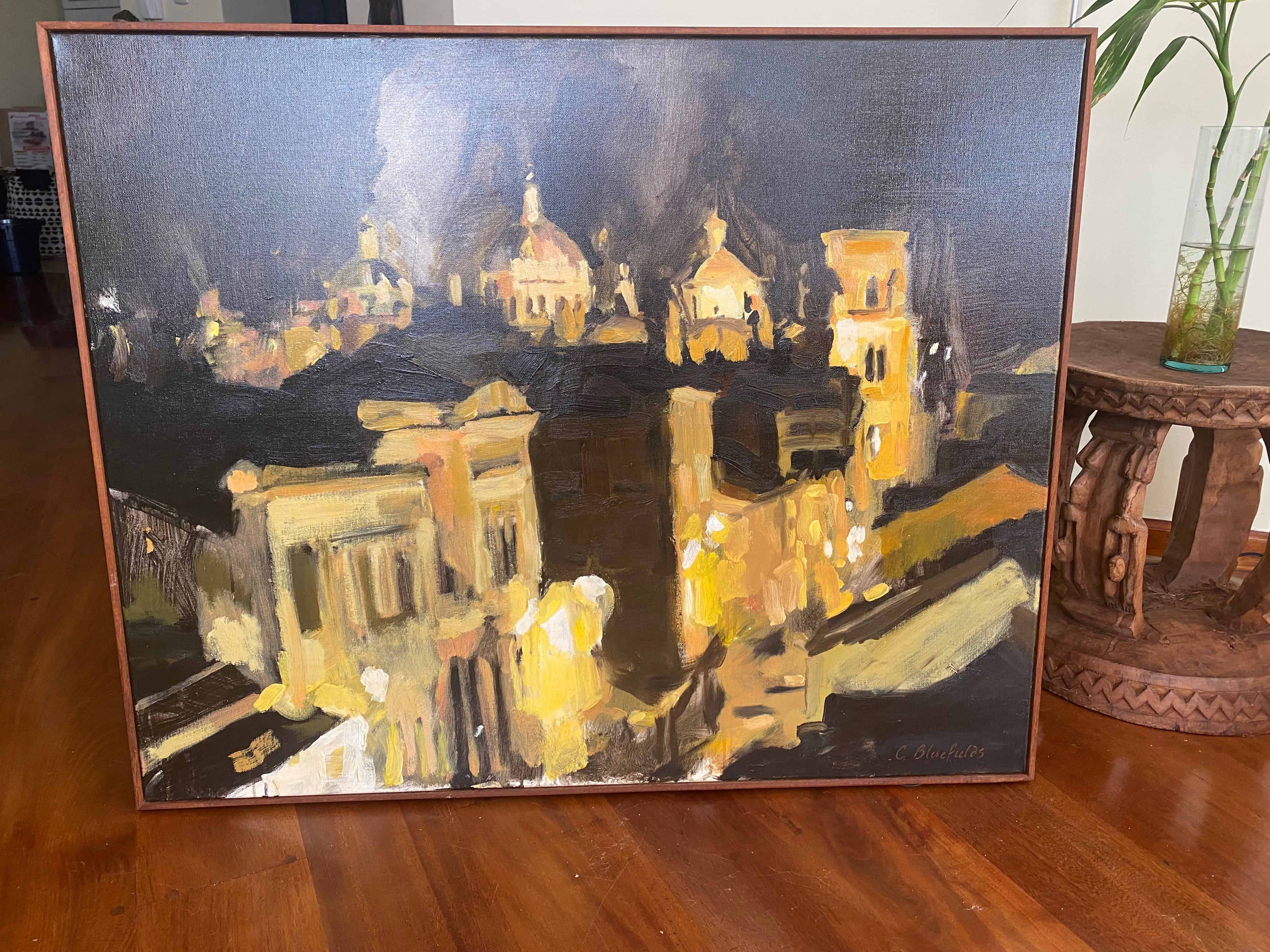 Beautiful, with 3 domes, dramatic painting, and a signed original.